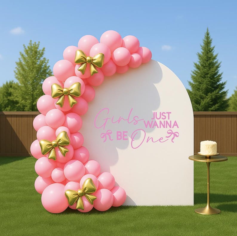 Girls Just Wanna Be One Decal for Backdrop Sign Coquette Bow Decal ...