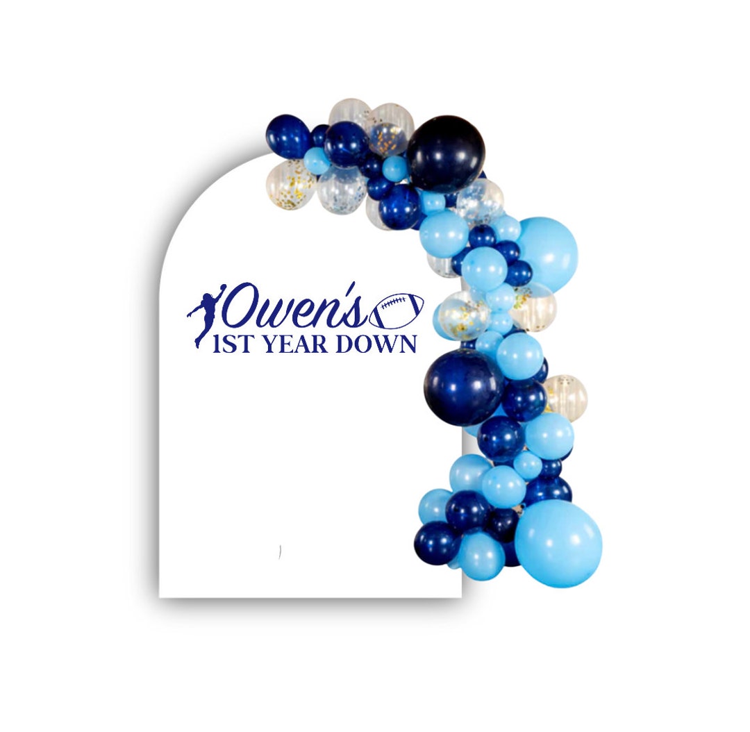 First Year Down Decal for Baby Boy Football Birthday Party Football ...