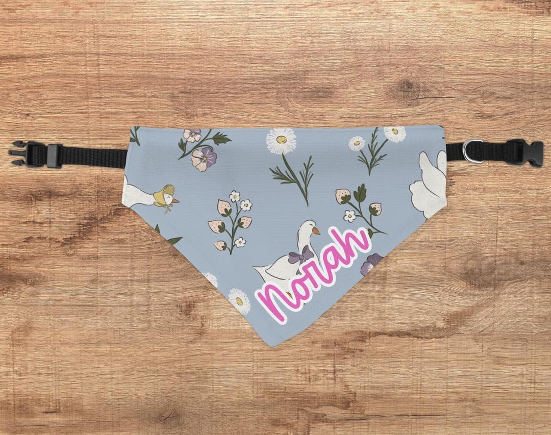 Personalized Goose Preppy Girl Dog Bandana, Cute Bow Grandmillennial ...