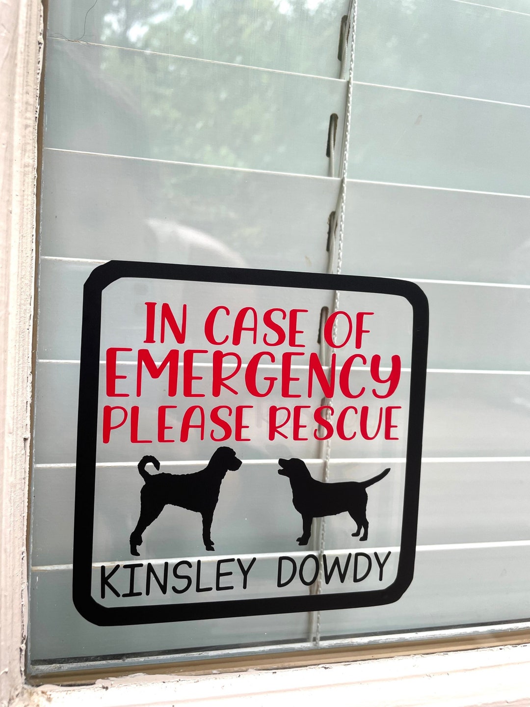 Pet Emergency Decal, Pet Emergency Sticker, in Case of Emergency, Pet ...