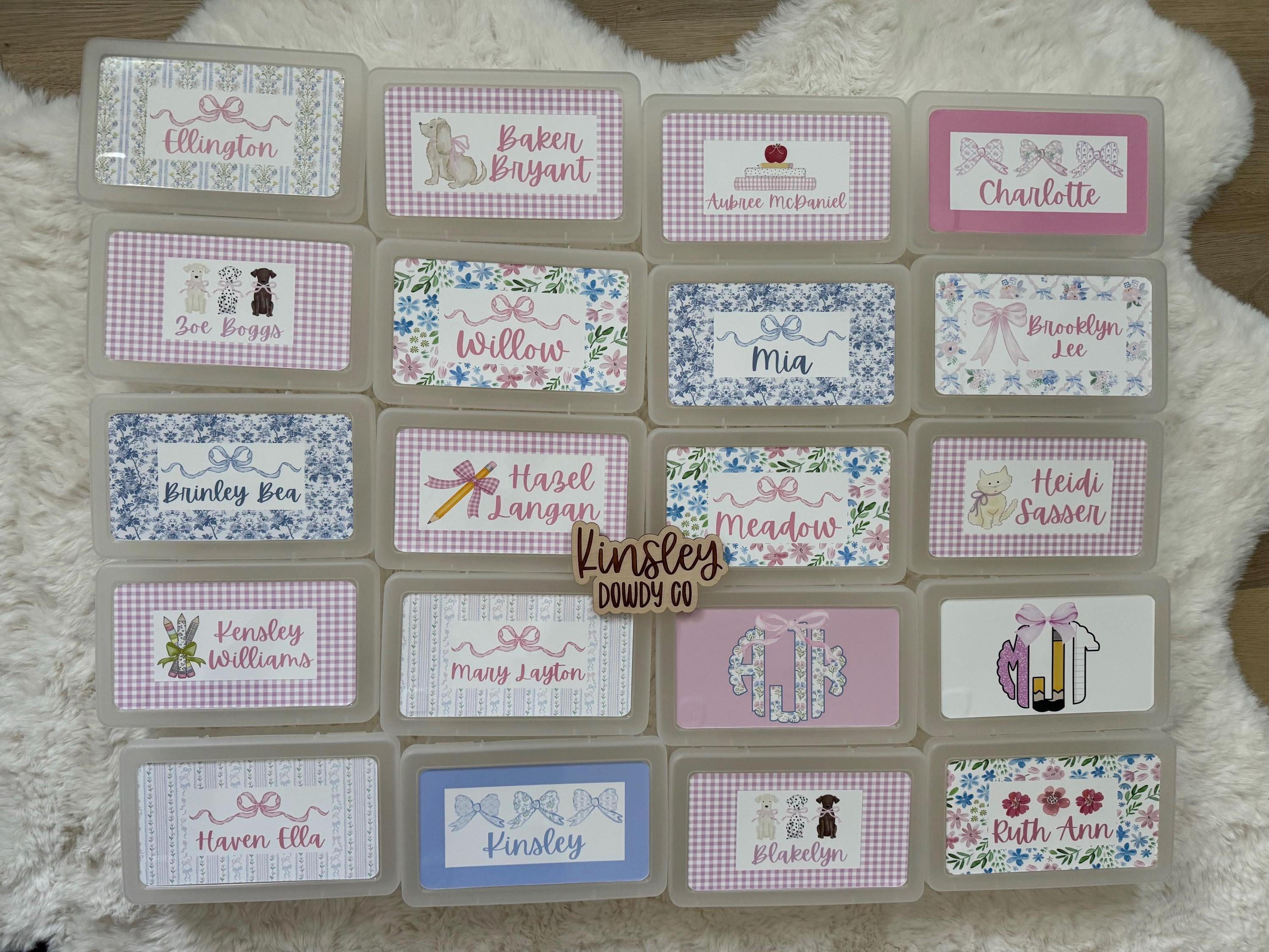 Grandmillennial Preppy Gingham Personalized Pencil Box, GIRLS School ...