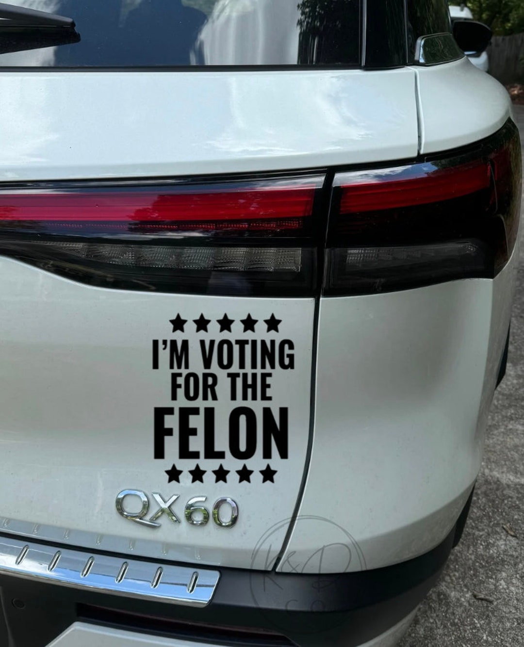 Voting for a Felon President Car Decal, Funny 2024 Bumper Sticker Vinyl ...