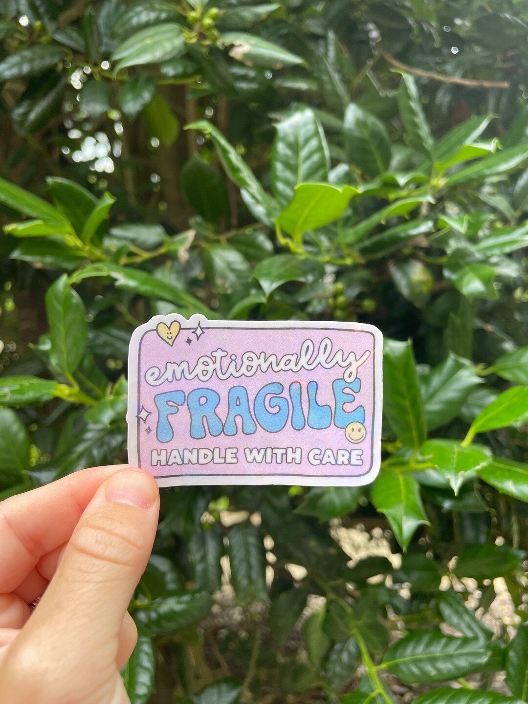 Emotionally Fragile Handle With Care Vinyl Sticker Mental - Etsy