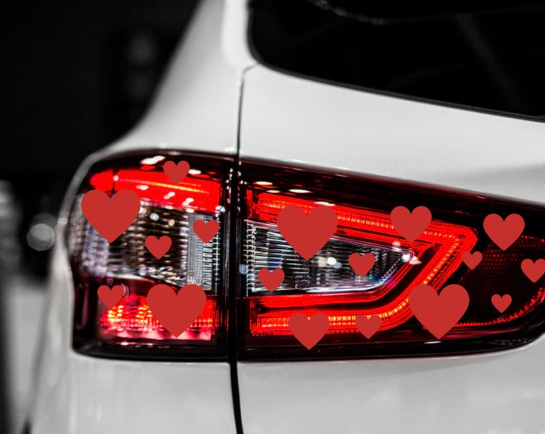 16 Assorted Hearts Headlight Taillight Decals 2 Sticker Sheets Glitter ...