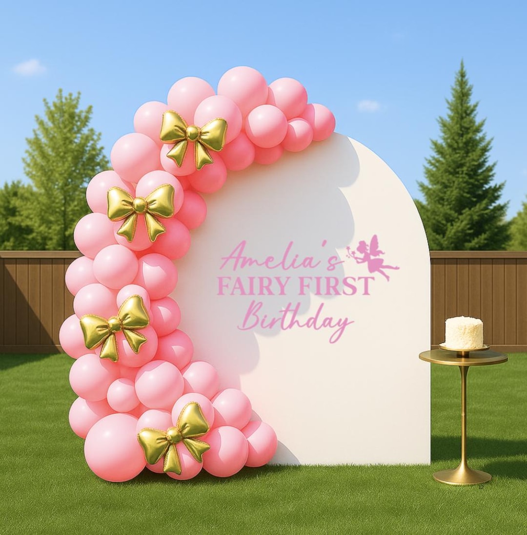 DECAL ONLY Fairy First Birthday, Happy Birthday Party Backdrop Birthday ...