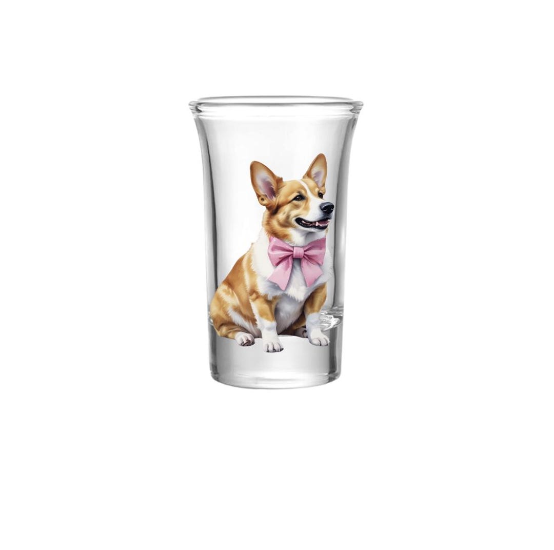 Corgi Pink Bow Coquette Shot Glass, Dog Lover Shot Glass, Y2k Gift 21st ...