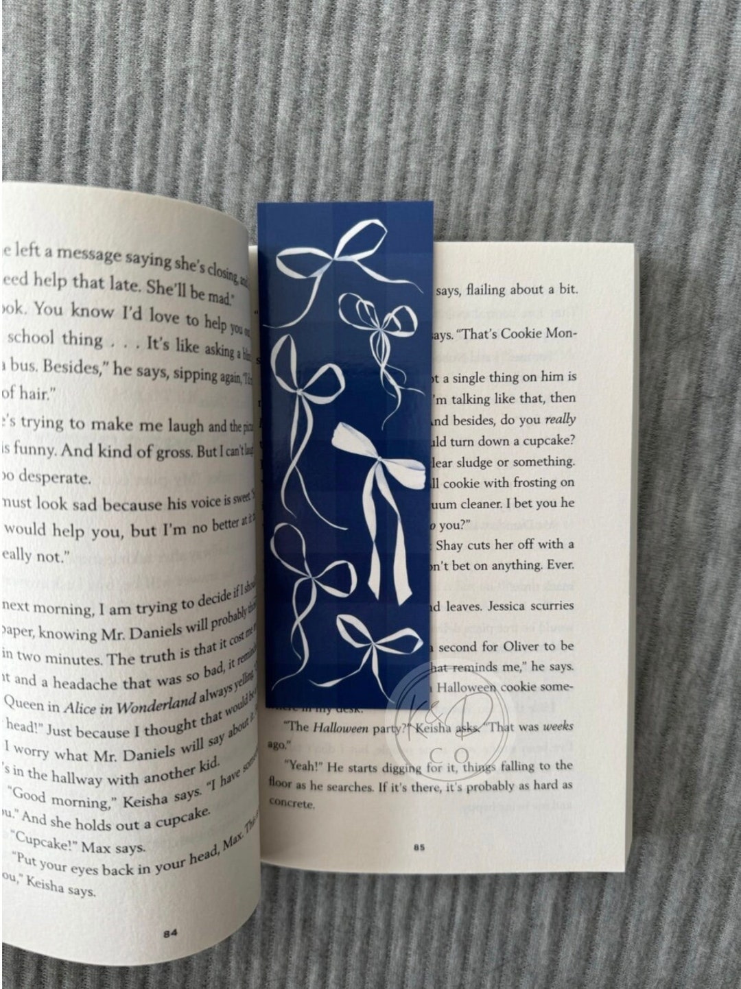 Blue Bow Collage Coquette Book Mark, Coquette Accessories, Coquette ...