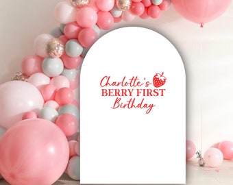 Berry First Birthday Decal Happy Birthday Party Backdrop First Birthday ...