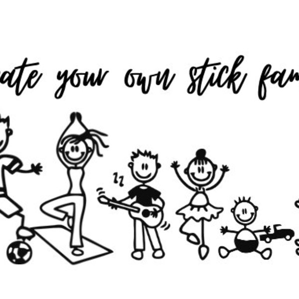 Stick Figure Car Decals - Etsy