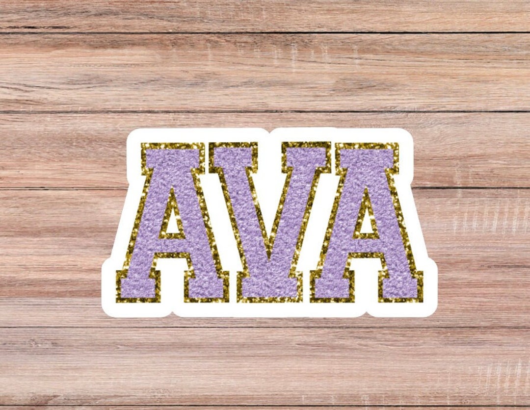 Personalized Varsity Letter Name Stickers, Faux Chenille Letters ...