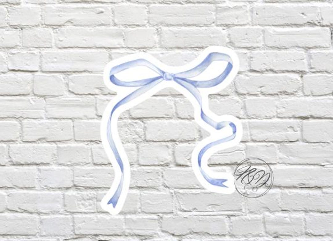 Blue Bow Sticker, Coquette Sticker, Vinyl Ribbon Sticker, Trendy Pink ...