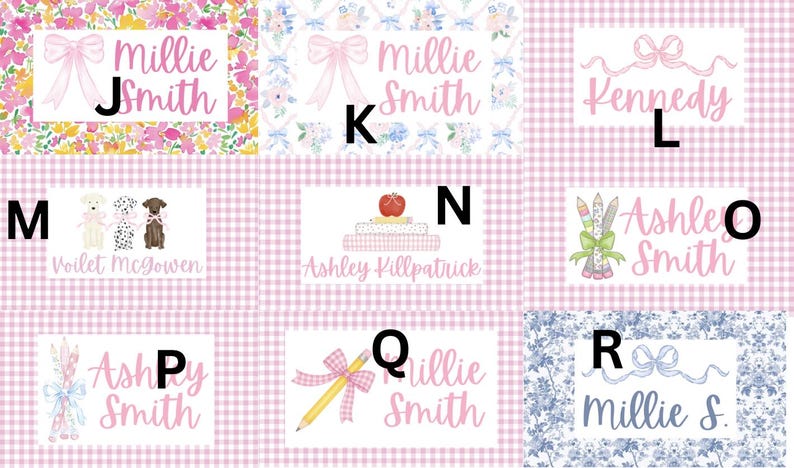 Grandmillennial Preppy Gingham Personalized Pencil Box, GIRLS School ...