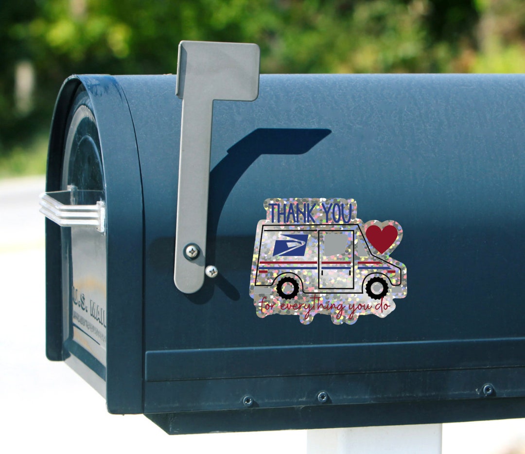 Glitter Post Office Thank You Decal, Mailbox Thank You Postal Worker ...