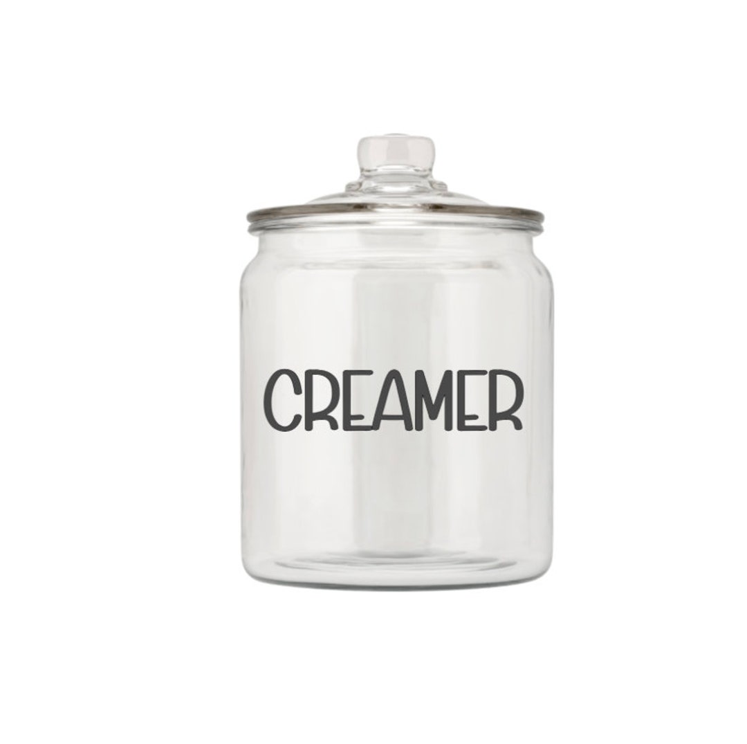 DECAL ONLY Coffee Creamer Jar Label / Kitchen Creamer Jar Vinyl Decal ...