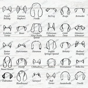 Personalized Dog Ear Outline With Name Custom Dog Ear Car - Etsy