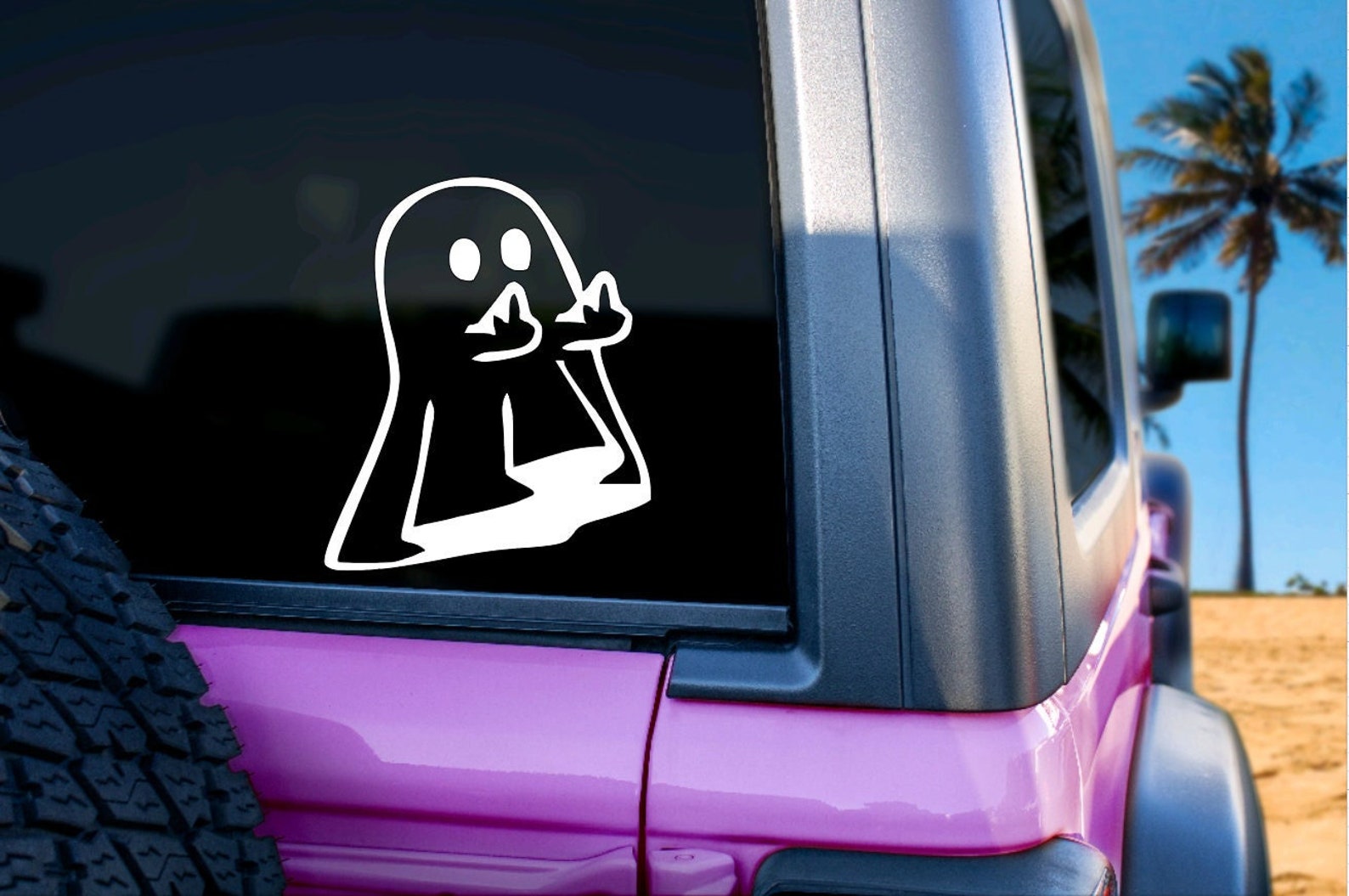 Middle Finger Ghost Decal Halloween Car Decor Pastel Goth - Etsy