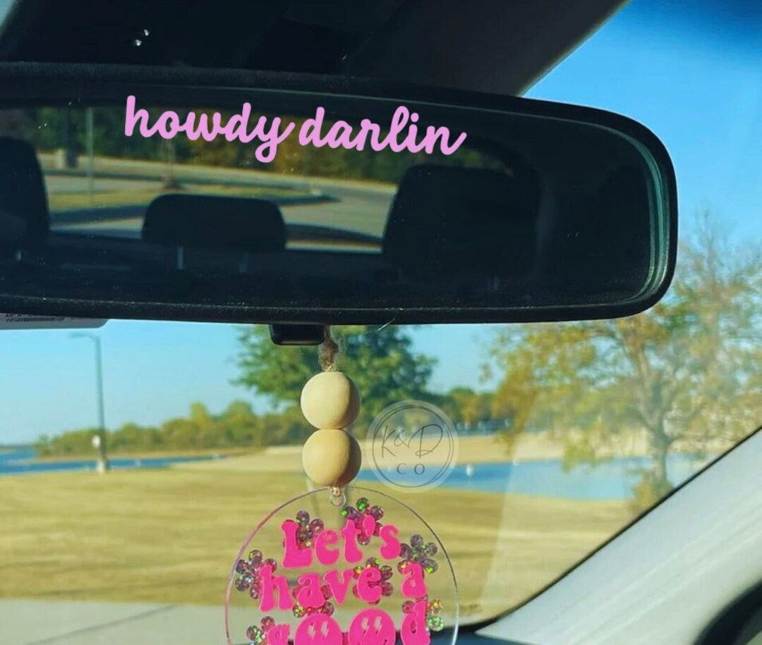 Howdy Darlin Decal, Rear View Mirror Decal, Mirror Sticker, Positive ...