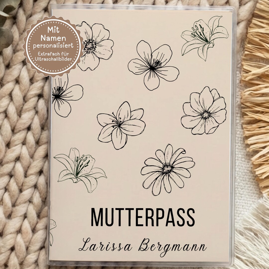 Personalized Maternity Record Book Cover | FLOWER | Floral Pattern ...