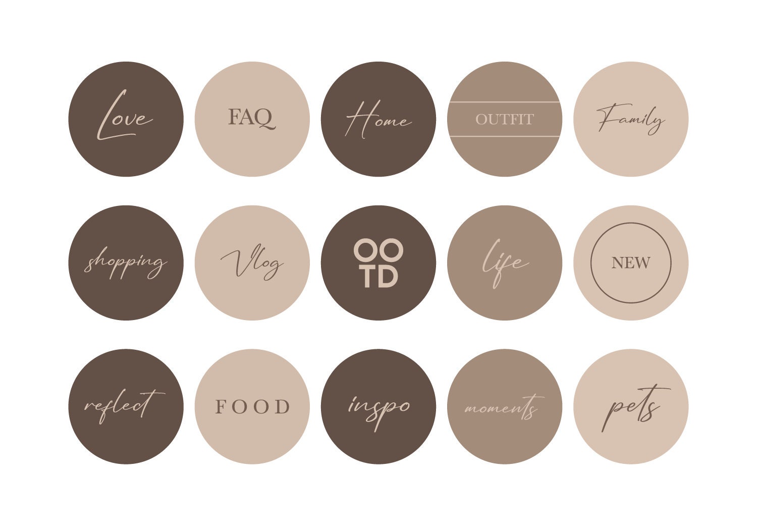 350 Neutral Instagram Highlight Covers: Minimalist Social Media Icons ...