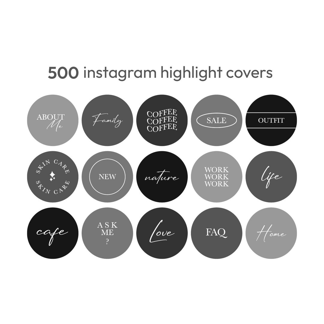 500 Instagram Story Highlight Cover, Grey Instagram Highlight Cover ...