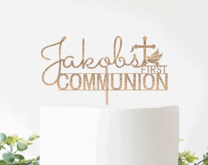 First Communion Cake Topper | Holy Communion Cake Topper | Personalized ...