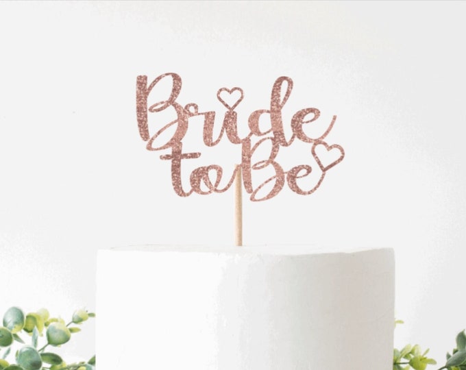 Rose Gold Bridal Shower Cake Topper | Rose Gold Mirror Foil Bridal ...