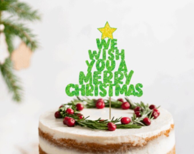 Choose Your Colors | Merry Christmas Cake Topper | Christmas Tree Cake ...