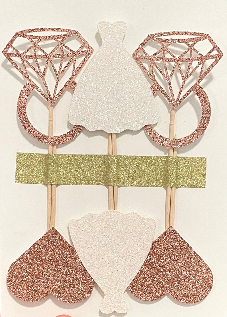 Rose Gold Bridal Shower Cupcake Topper Set Bride to Be - Etsy