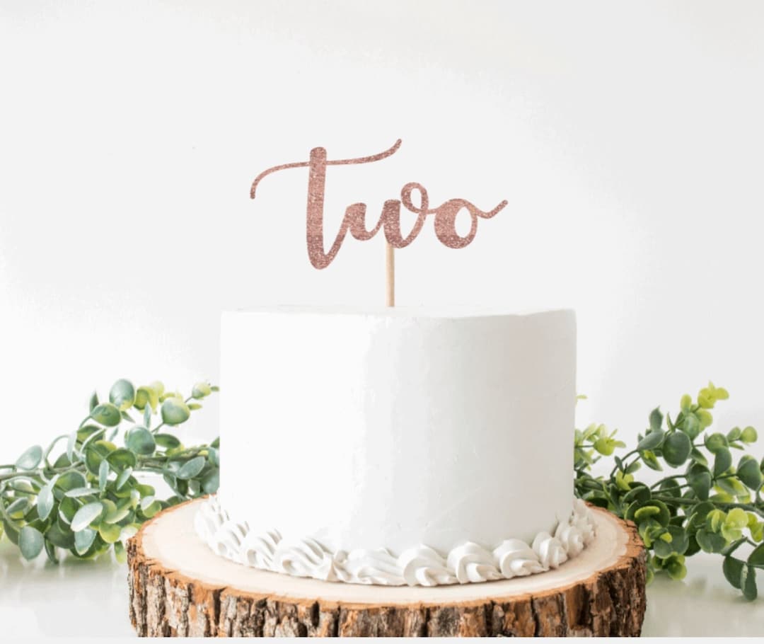 Rose Gold Two Cake Topper | 2 Cake Topper | Two Cake Topper | Second ...
