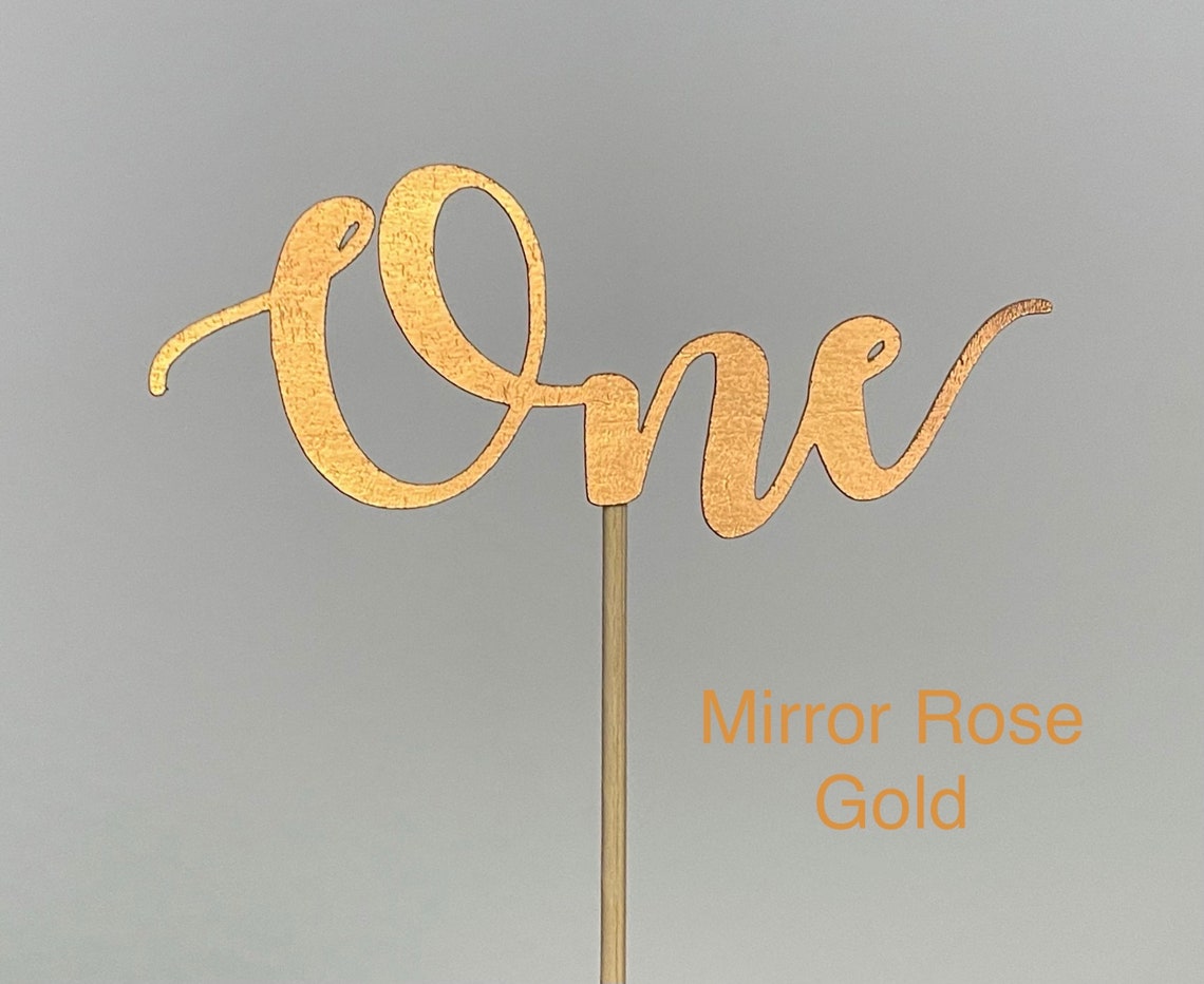 Rose Gold One Cake Topper Custom Cake Topper for Birthdays | Etsy