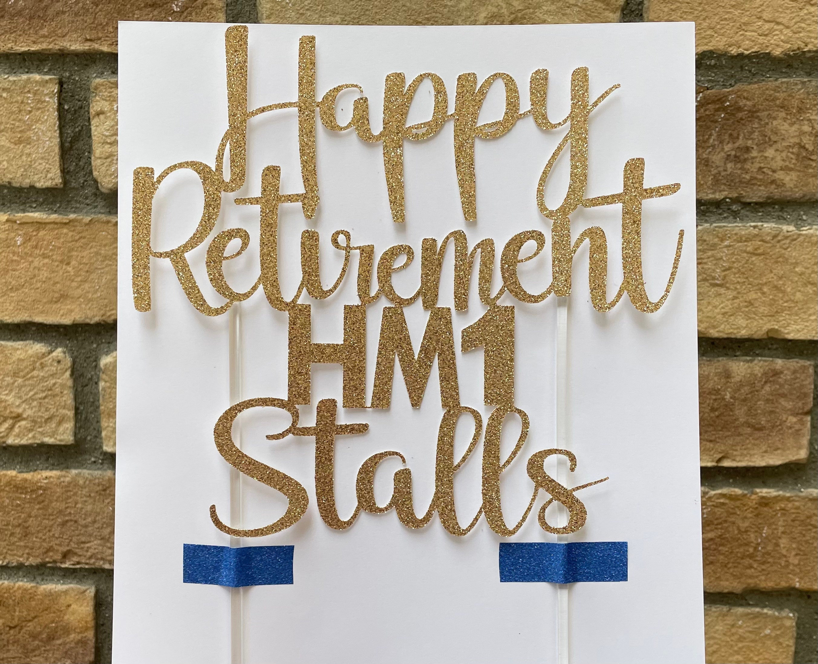 Rose Gold Glitter Happy Retirement Topper Personalized Happy - Etsy