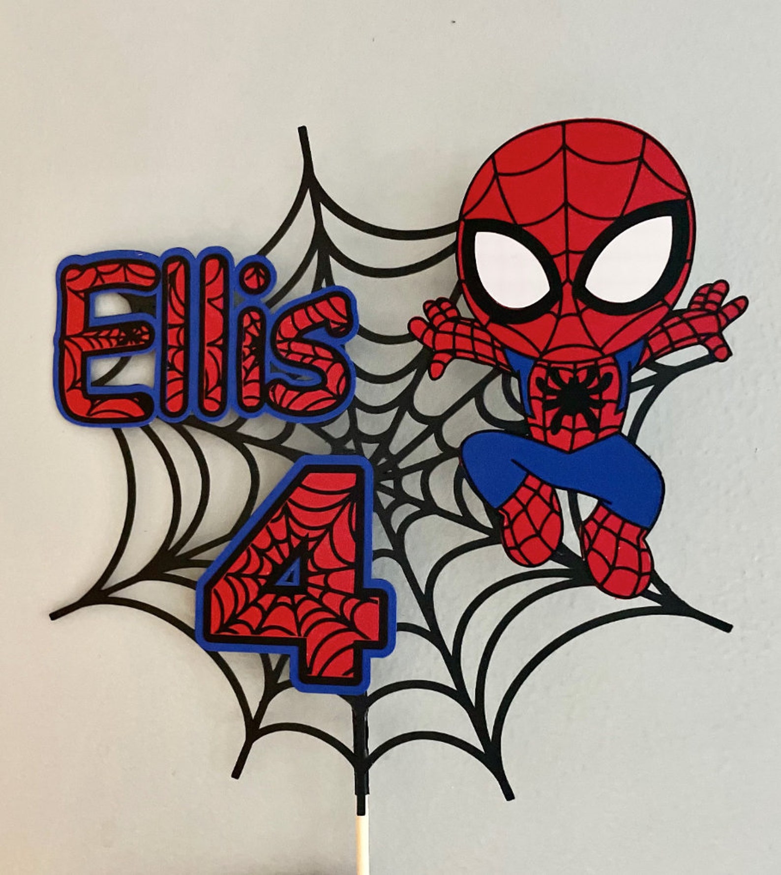 Personalised Spider-man Spidey Inspired Cake Topper number Only With ...
