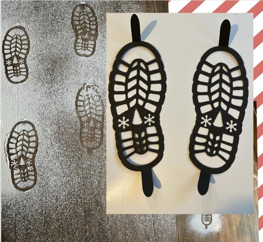 Santa Boot Stencil , Footprint Stencil, Father Christmas Boots Stencil ...