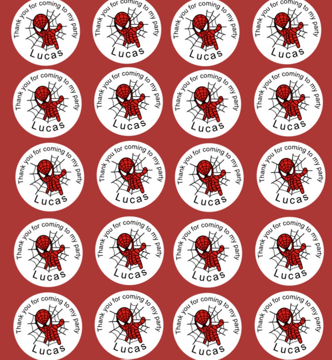24 X PRE-CUT Stickers Spider-man Inspired High Gloss Stickers Party ...