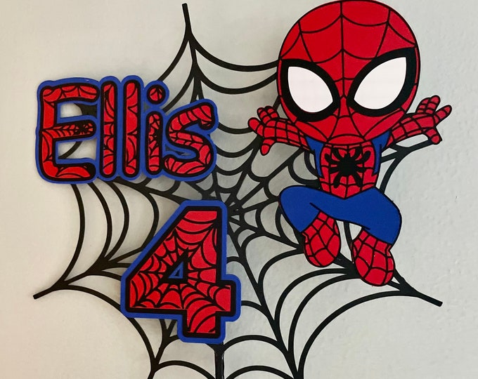 Personalised Spider-man Cake Topper With the Option of Added Stickers ...