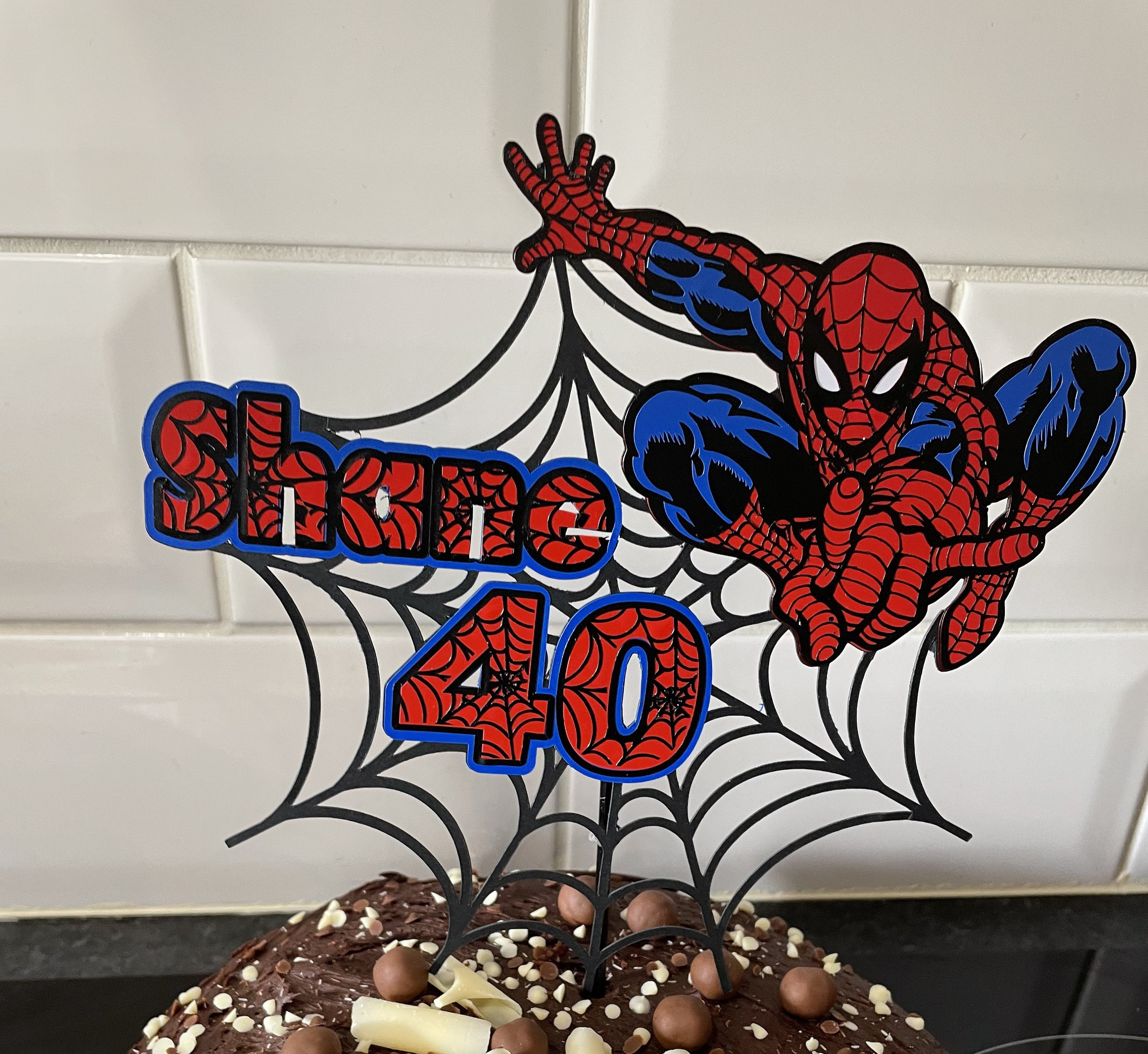 Personalised Spider-man Cake Topper - Etsy UK