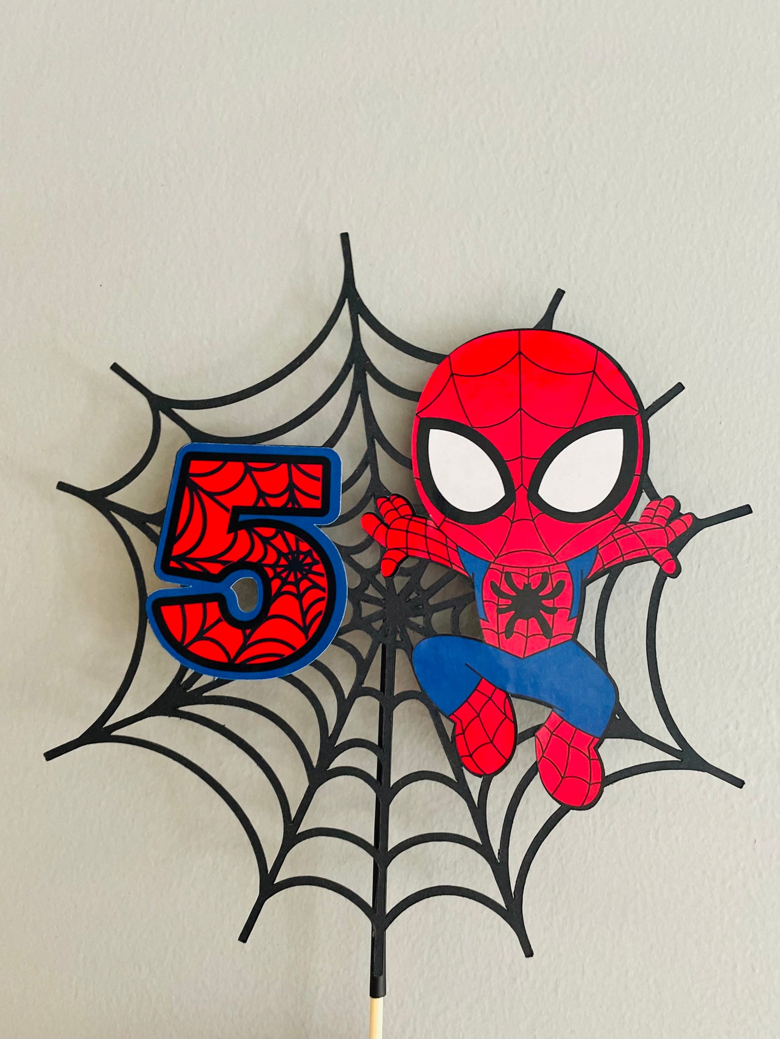 Personalised Spider-man Spidey Inspired Cake Topper number Only With ...