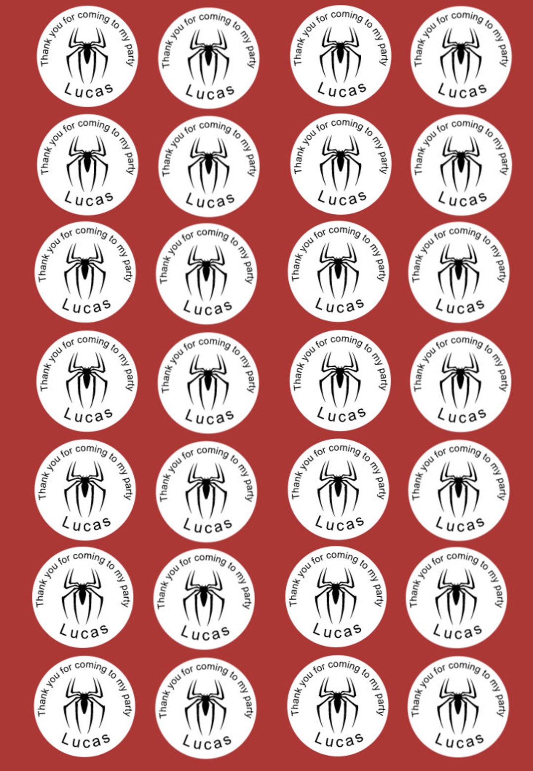 24 X PRE-CUT Stickers Spider-man Inspired High Gloss Stickers Party ...