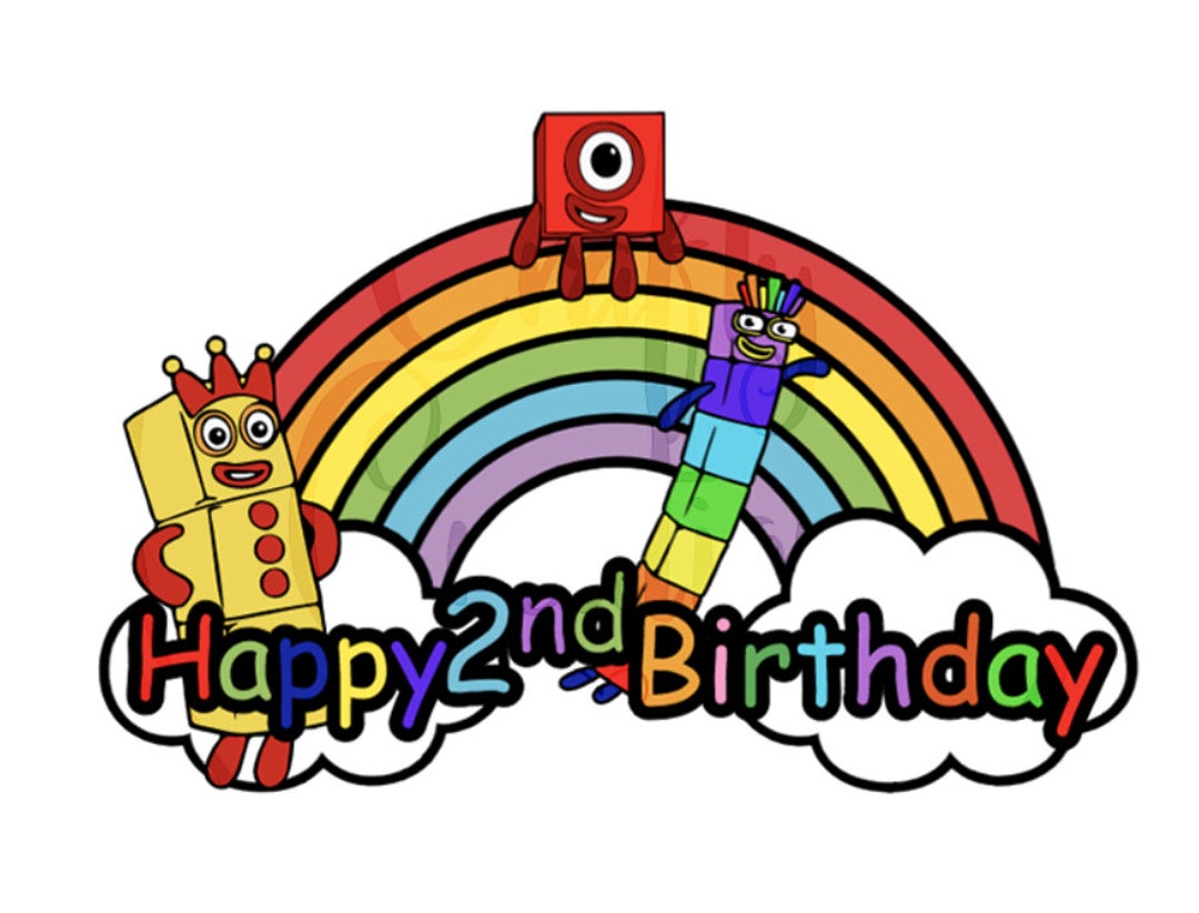 Topper de pastel descargable instantáneo Número 5 Numberblocks ...