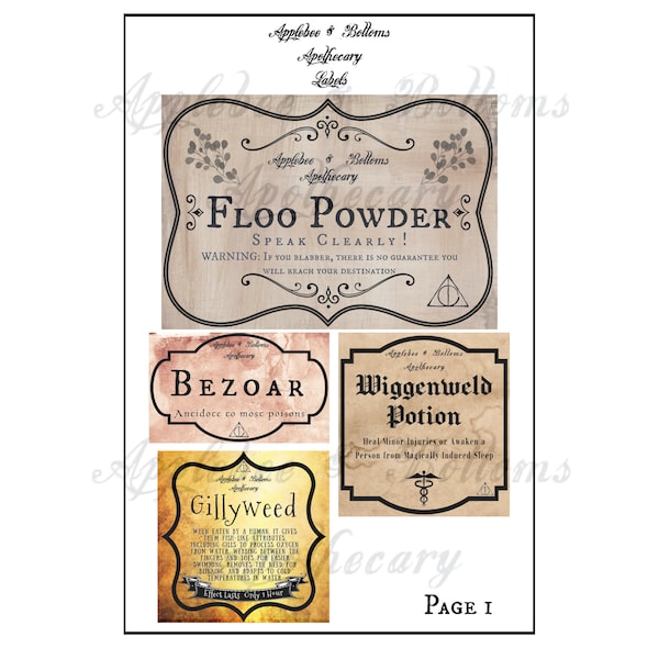 Potion Labels - Etsy