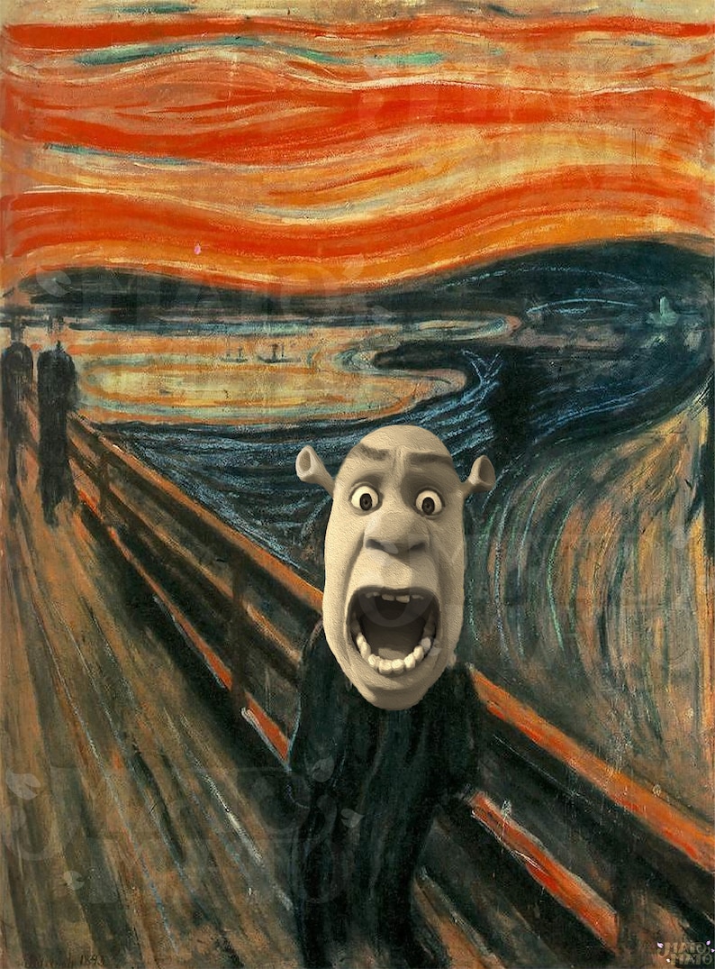 Shrek the Scream Parody, Instant Digital Download PNG, Wall Art, Shrek ...