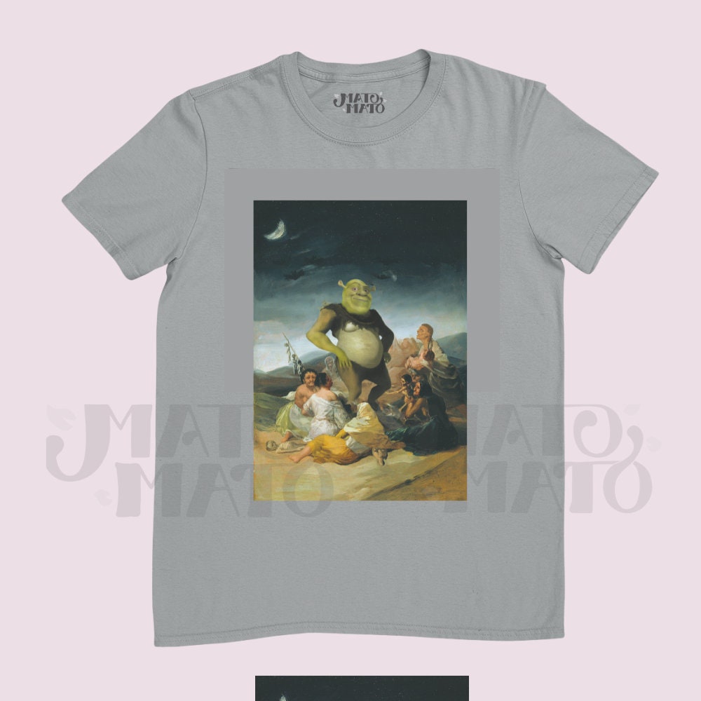 Weird Shrek T-shirt, Witches' Sabbath Painting, Shrok Weirdcore Tees ...