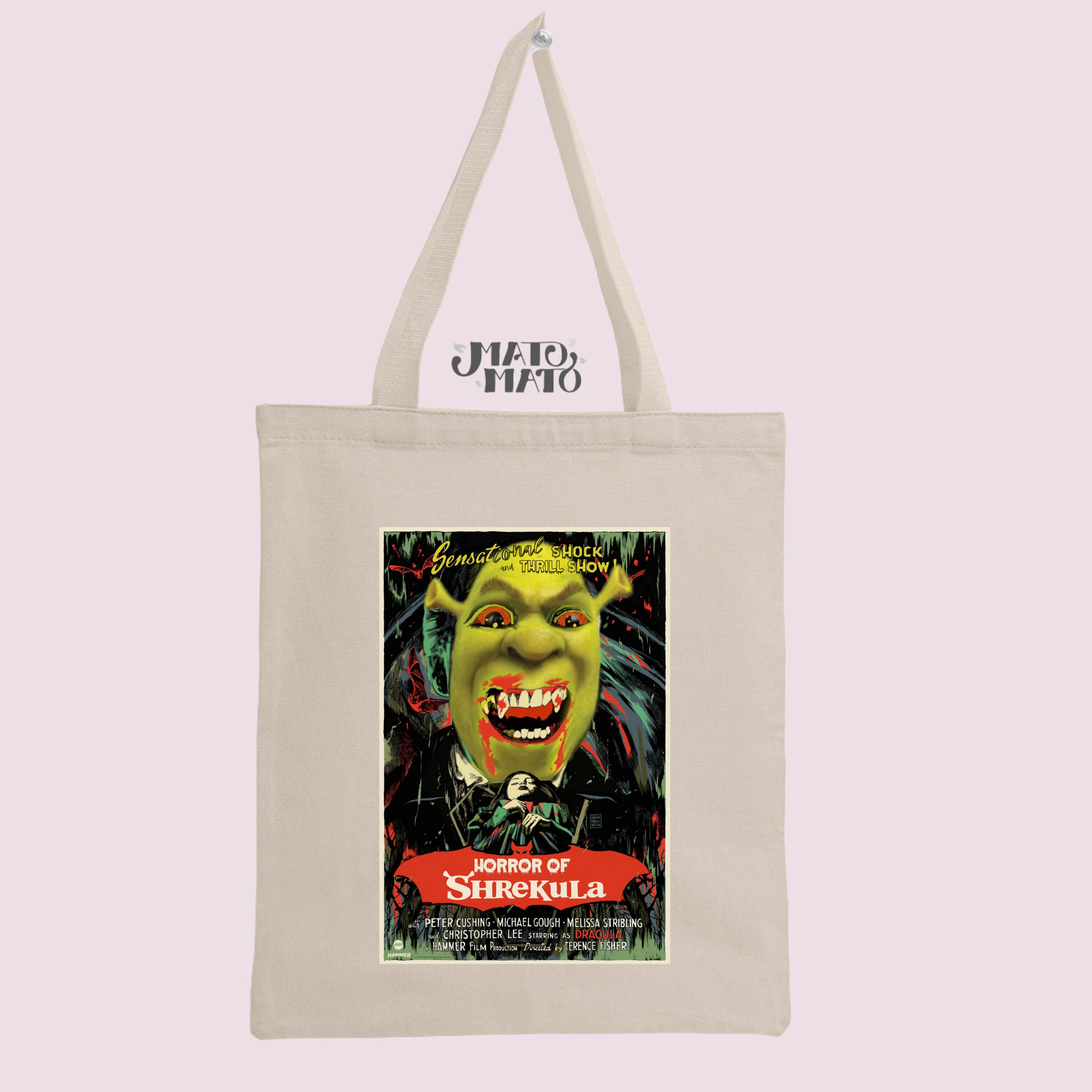Shrek Dracula Halloween Tote Bag, Spooky Retro Horror Film Poster ...
