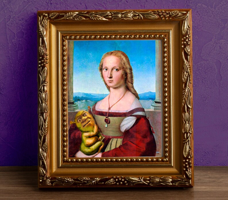 Renaissance Baby Shrek Instant Digital Download PNG, Wall Art, Shrek ...