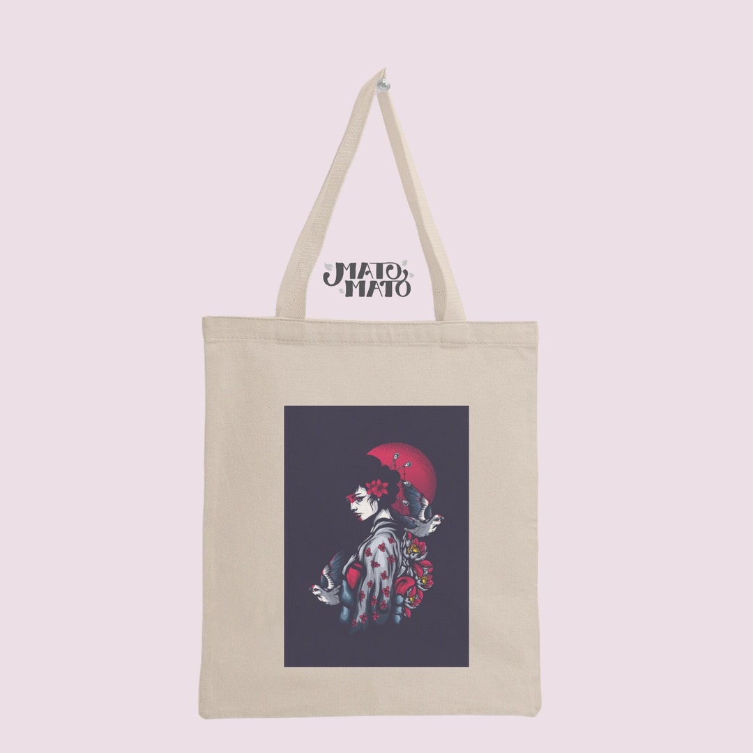 Geisha Tote Bag, Organic and Sustainable, Reusable Shopper, Japanese ...