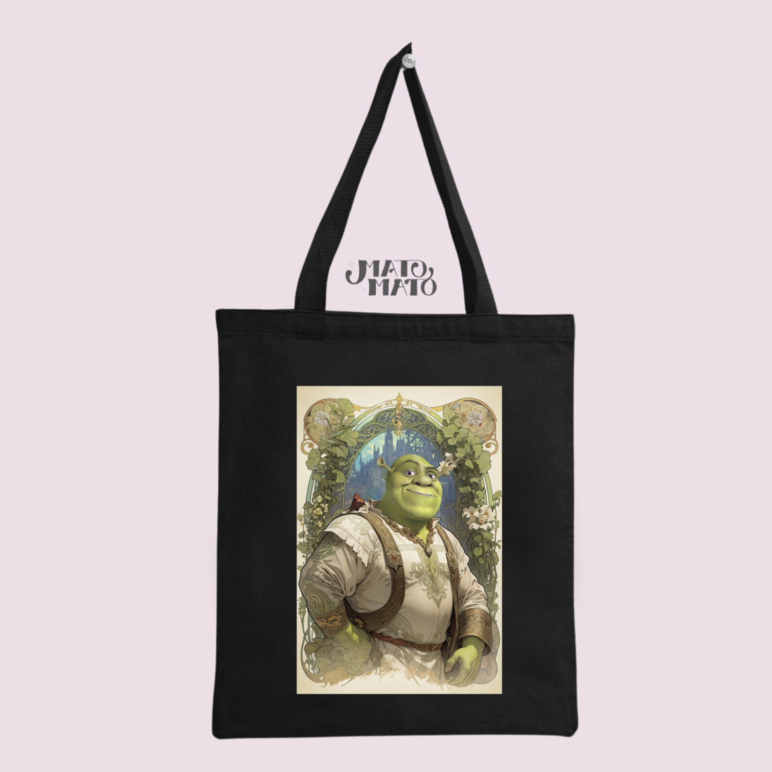 Shrek Art Nouveau Tote Bag, Ogre Fan Art, Weird Artsy Illustration ...