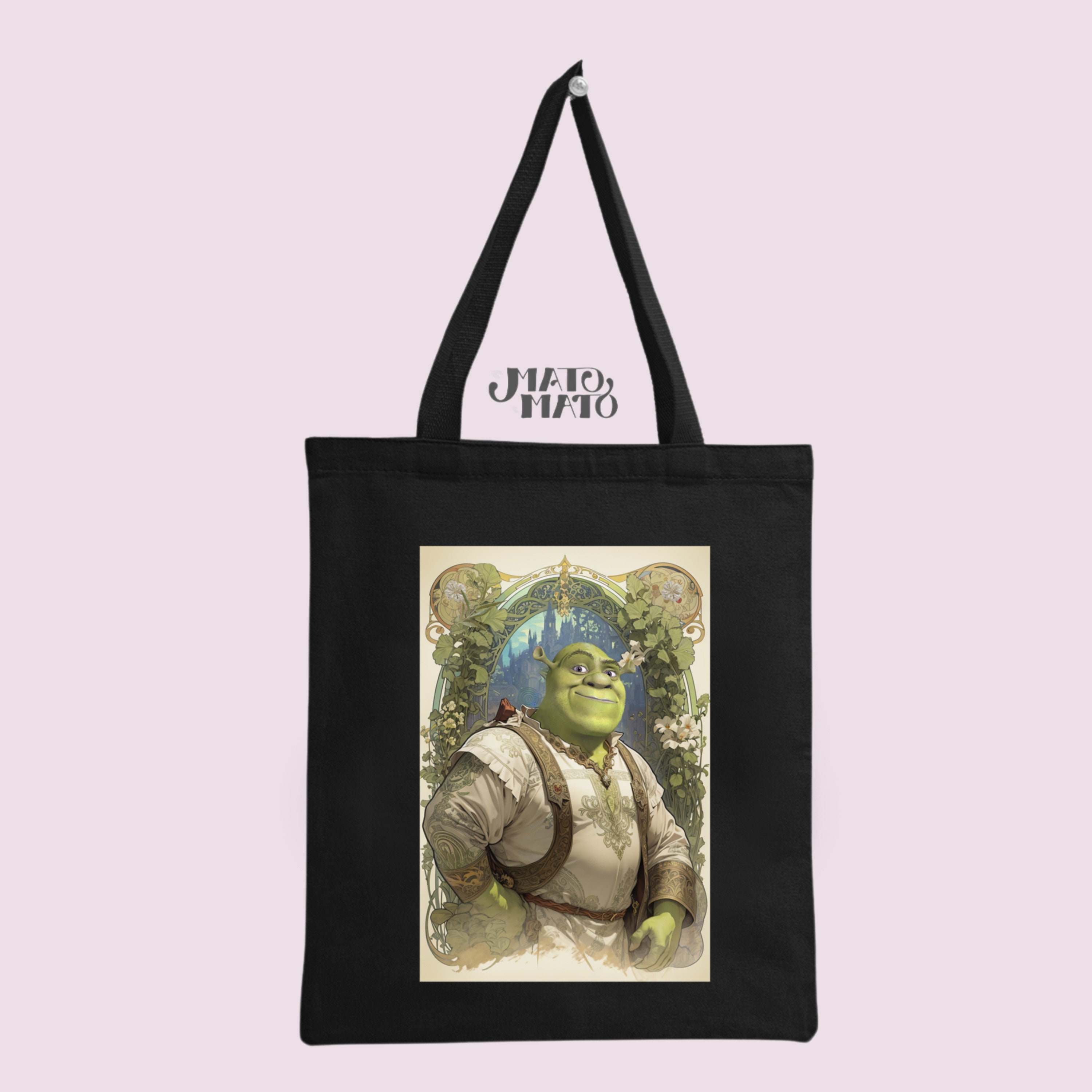 Shrek Art Nouveau Tote Bag, Ogre Fan Art, Weird Artsy Illustration ...