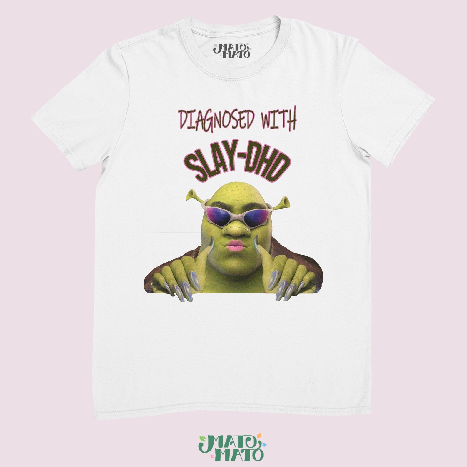 Diagnosed With Slay-dhd Shrek T-shirt, Funny Meme Shrek Gifts, Slay All ...