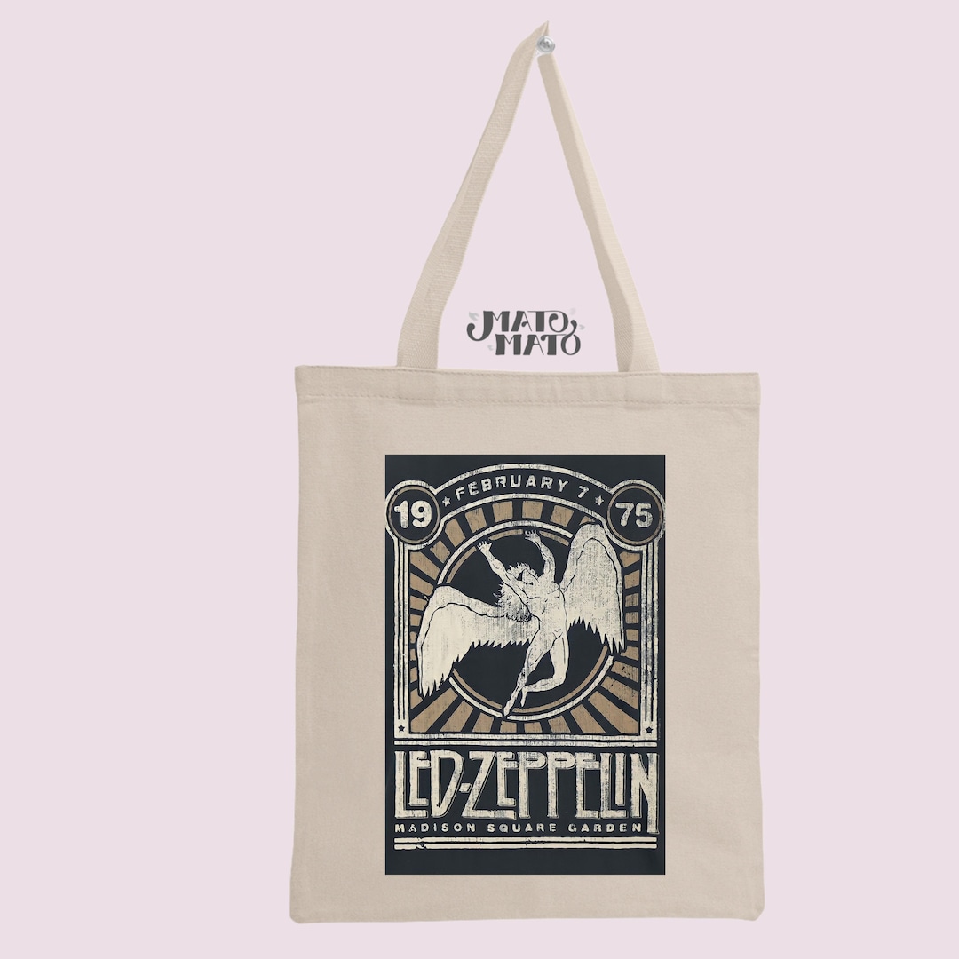 Led Zeppelin Tour Poster Tote Bag: Cotton Canvas Rock Band Art - Etsy