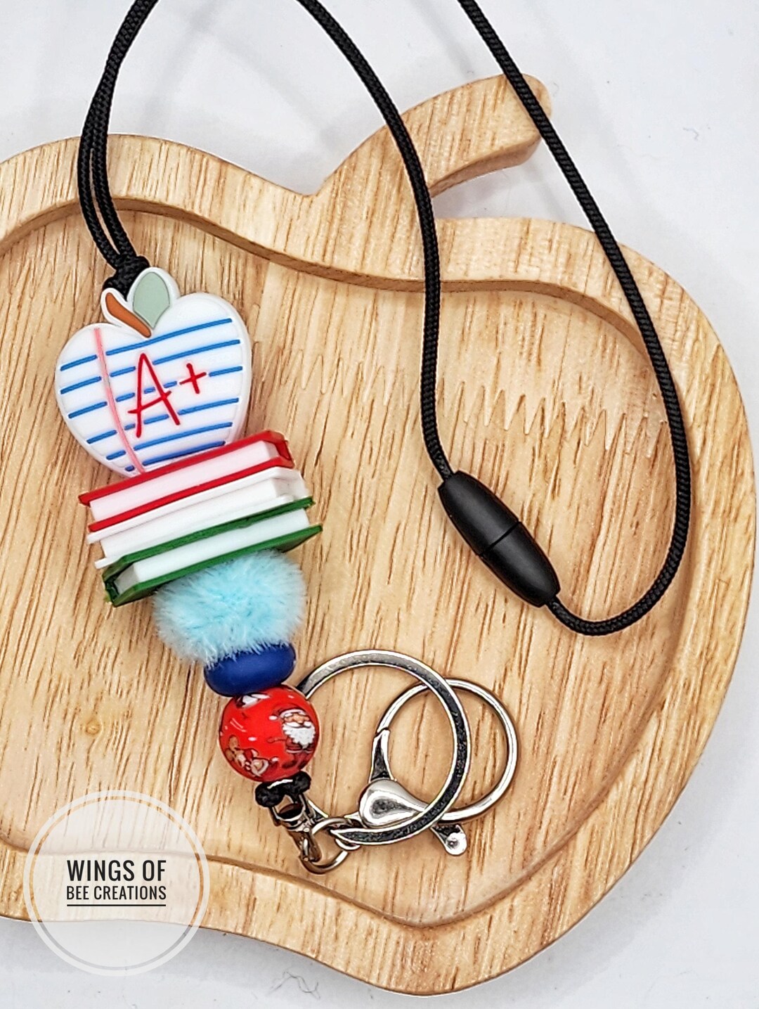 A+ Teacher Lanyard, Elementary School Lanyard,beaded Personalized Gift ...